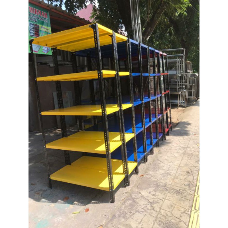 Jual Rak besi siku ukuran 120 x 40 x 200 cm 5susun | Shopee Indonesia