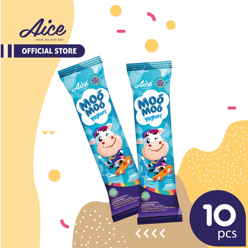 Jual Aice Moo Moo Yoghurt 55ml isi 10 pcs es krim | Shopee Indonesia