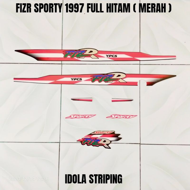 Jual Striping FIZR Sporty 1997 Full Hitam ( Merah ) | Shopee Indonesia