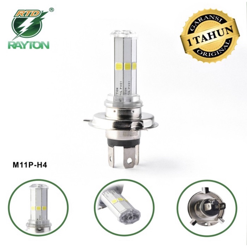 Jual ORIGINAL RAYTON RTD LAMPU H4 LED 6 SISI 24 WATT M11P | LAMPU UTAMA MOTOR H4 24 WATT | LAMPU ...