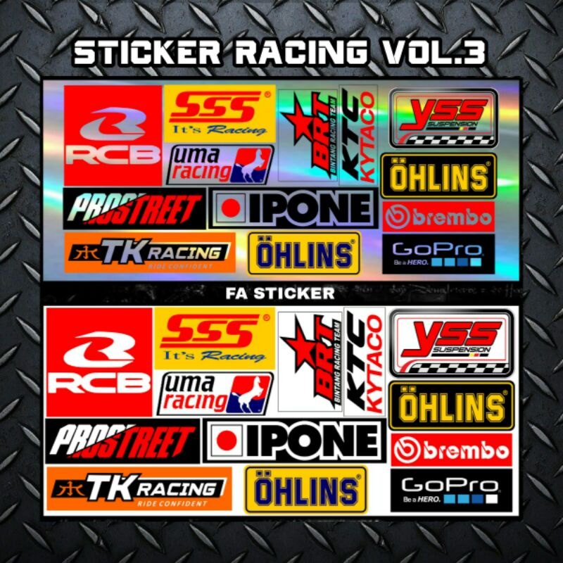 Jual Stiker Racing Pack Sticker Racing Hologram Stiker Sponsor Stiker ...