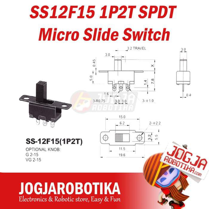 Jual SS12F15 1P2T SPDT Micro Slide Switch | Shopee Indonesia