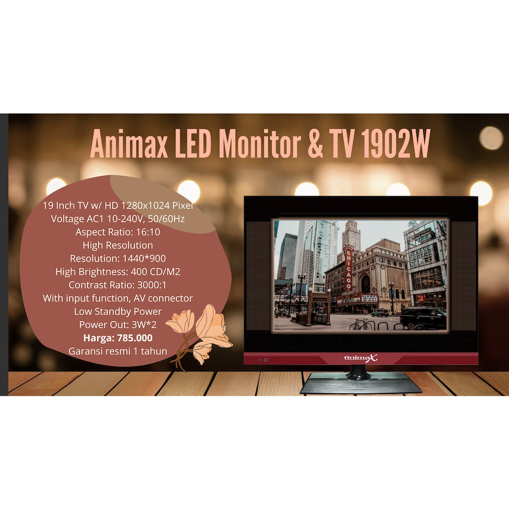Jual Animax 19 inch LED Monitor & TV 1902W | Shopee Indonesia