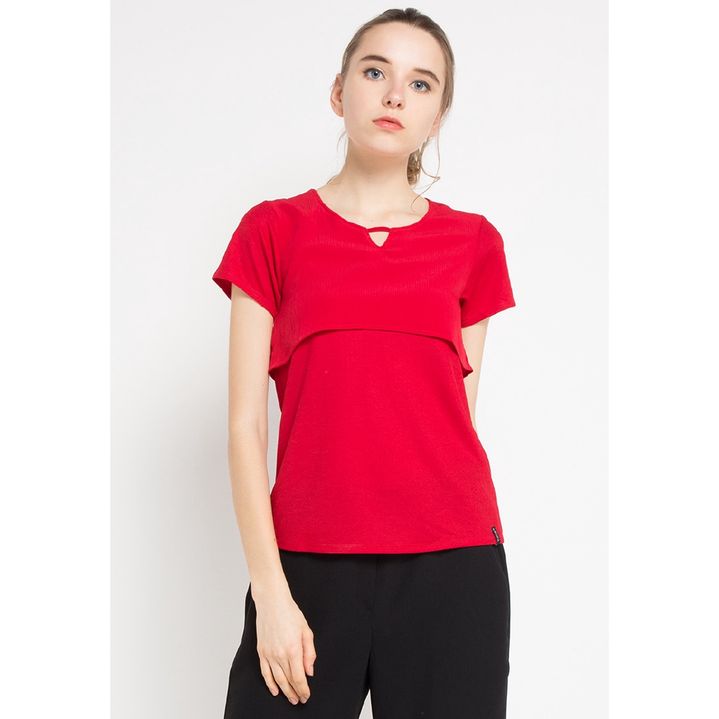 Jual X8 Emilie Blouses - blouse wanita atasan merah | Shopee Indonesia