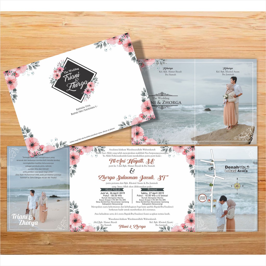 Jual Undangan Pernikahan Foto Preweddin Glossy kilap tebal Art carton ...