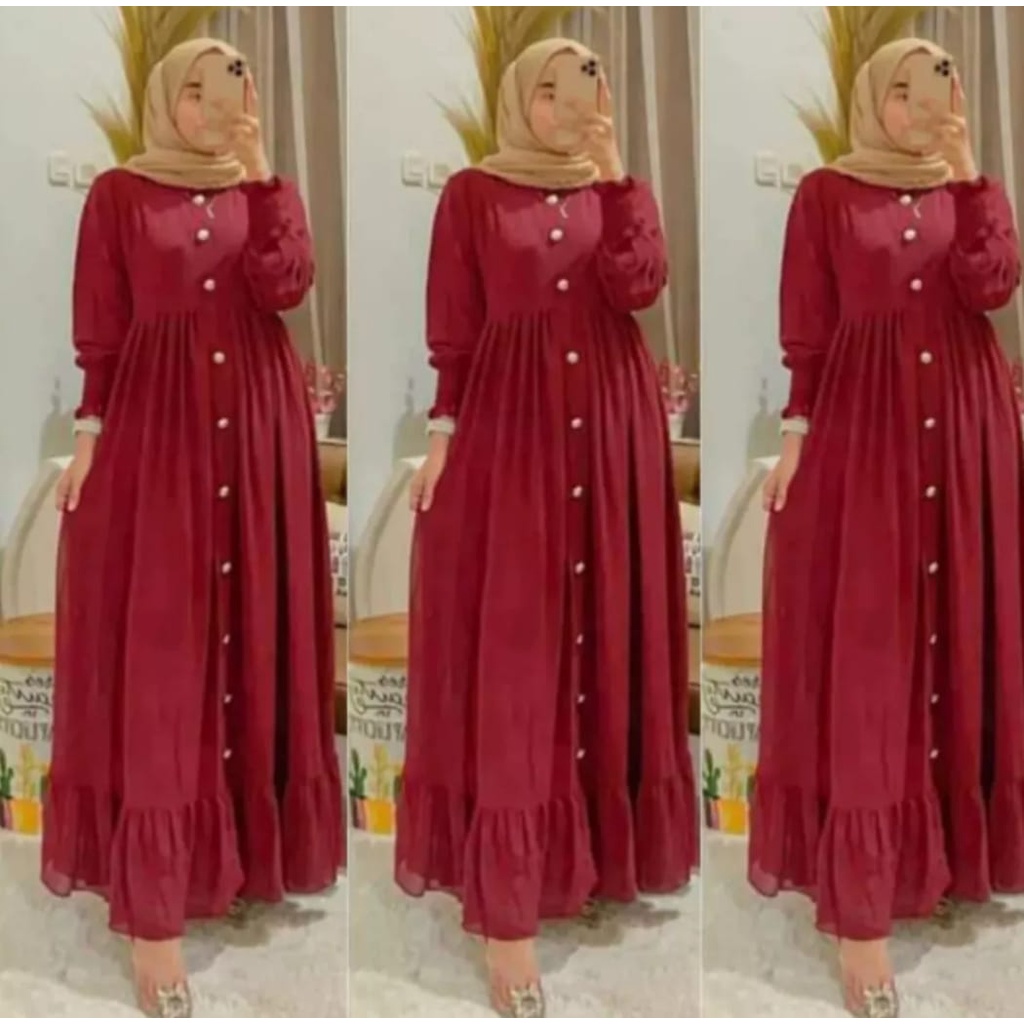 Jual / Gamis Set Hijab / Bahan Ceruty Babydoll / Gamis Jumbo M L XL XXL ...