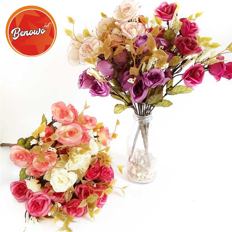 Jual Bunga Mawar Plastik Mawar Kecil Bunga Dekorasi Unik - AF24 ...