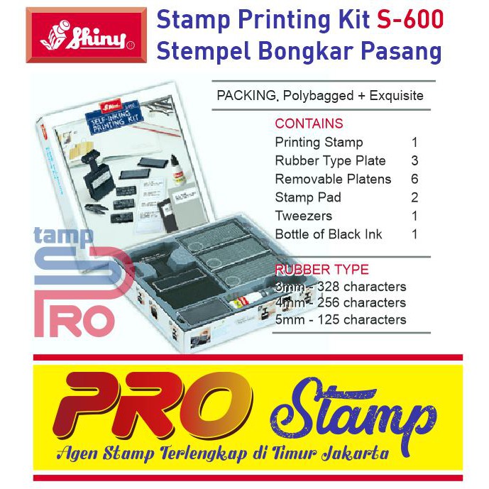 Jual Stempel Shiny Printing Kit S-600(Set) / Stempel Bongkar Pasang ...