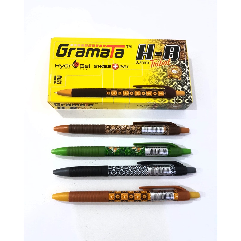 Jual HARGA PER DUS /12KOTAK PULPEN HYDRO GEL 0.7MM MOTIF BATIK H-8 ...