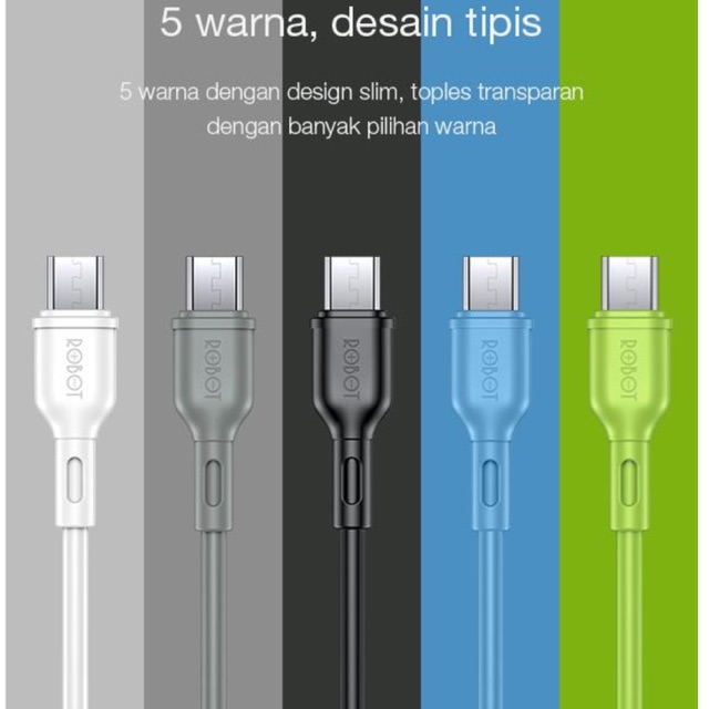 Jual KABEL DATA ROBOT RBM100ORIGINAL MICRO USB UNIVERSAL /Kabel Casan ...