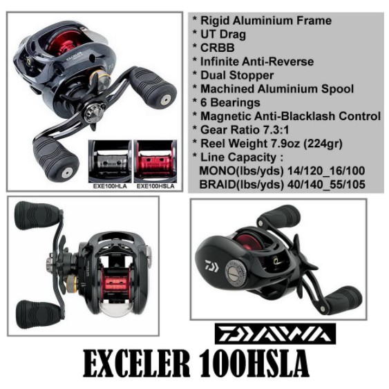Jual Reel BC ( Bait Casting ) Daiwa Exceler 100HSLA ( 100 HSLA ...