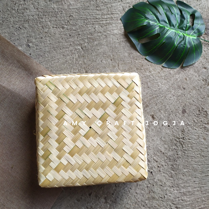 Jual Sepasang Besek Anyaman Bambu Natural 20 x 20 Cm/ Besek Anyaman ...