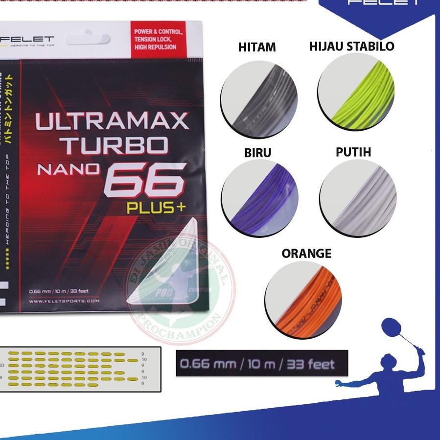Jual SHOPEE 8.8 Felet Ultramax Turbo Nano 66 Plus Senar Bulu Tangkis ...