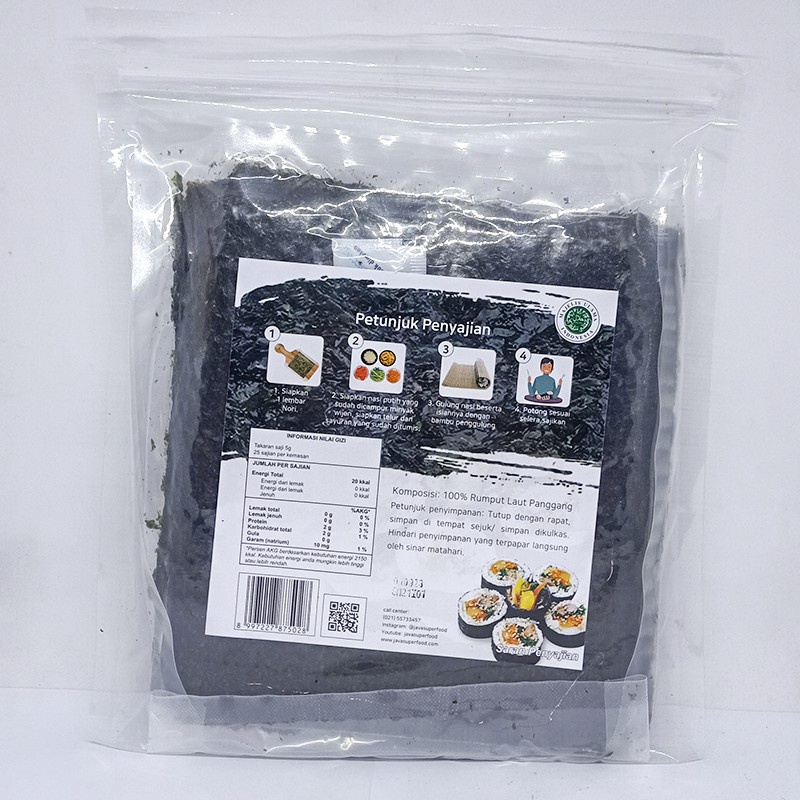 Jual Java Superfood SUSHI NORI 125gram (50lembar) Halal MUI (BUKAN ...