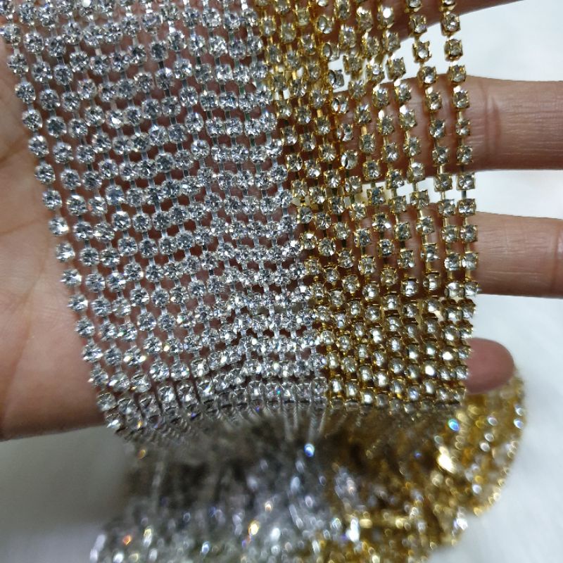 Jual Diamond Rantai Cangkang Ss 12 Grade A/10 yard | Shopee Indonesia