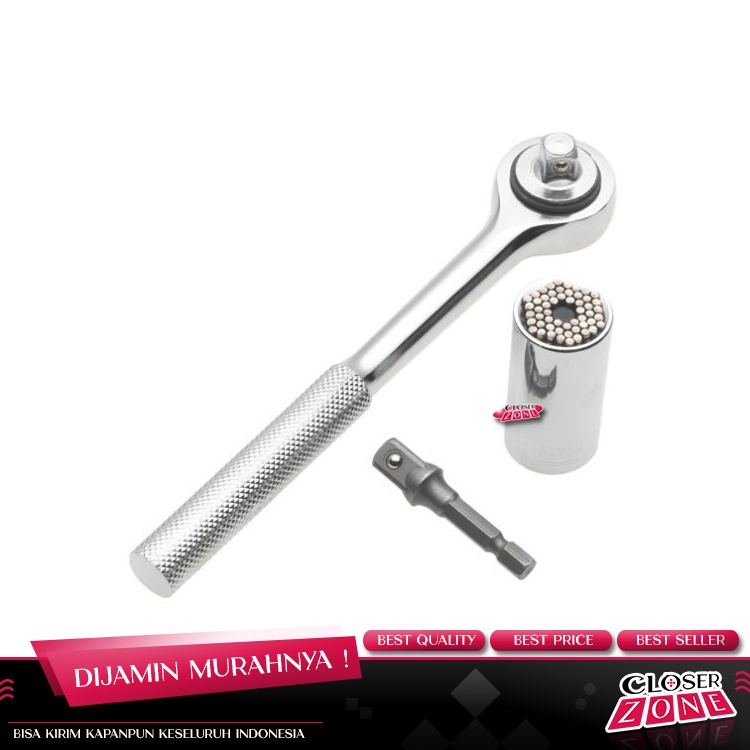 Jual Grip Universal Socket Bolt Set - ETC-200 / Kunci Pas - Silver ...