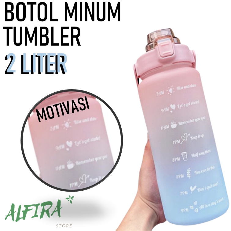 Jual Botol Motivasi Viral Rainbow Bottle 2 Liter Motiviation Bottle ...