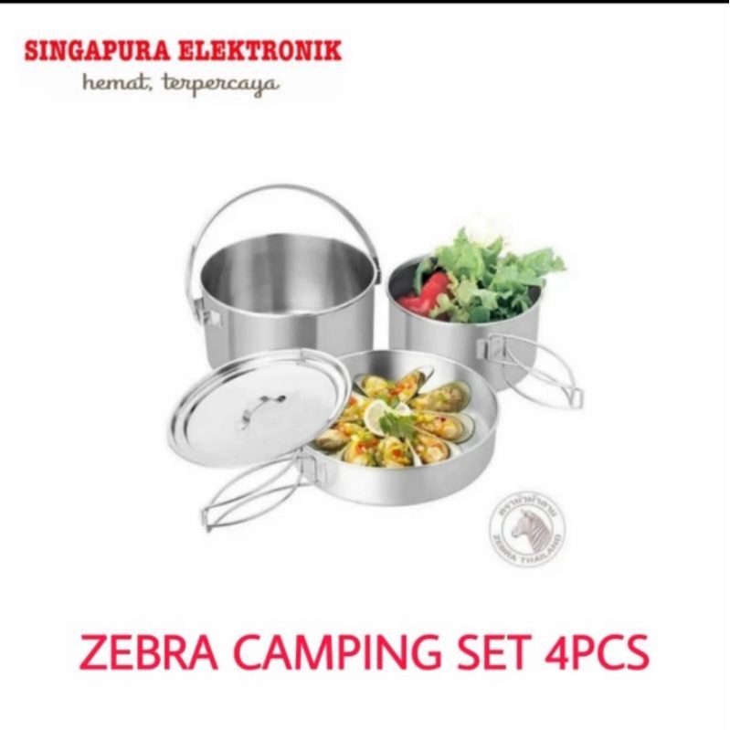 Jual Zebra Camping Set 4pcs/alat makan ZEB-184210 | Shopee Indonesia