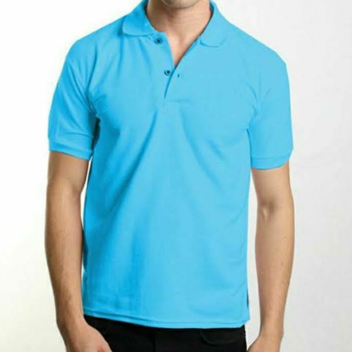 Jual POLO BIRU MUDA BLUE - POLO SHIRT - KAOS POLO POLOS PRIA | Shopee ...
