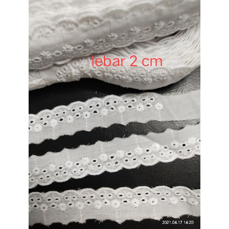 Jual Renda kain katun putih renda katun renda kain renda mukena renda ...
