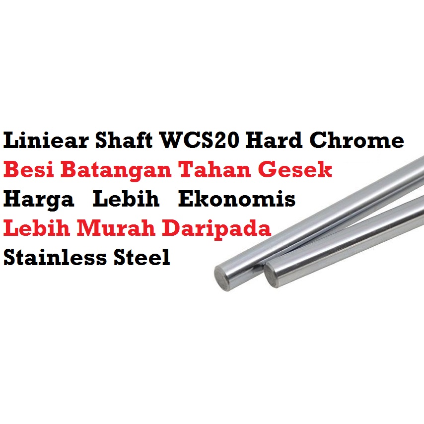 Jual [HAEBOT] Linear Shaft WCS20 20mm As Besi Polos CNC Hard Chrome ...
