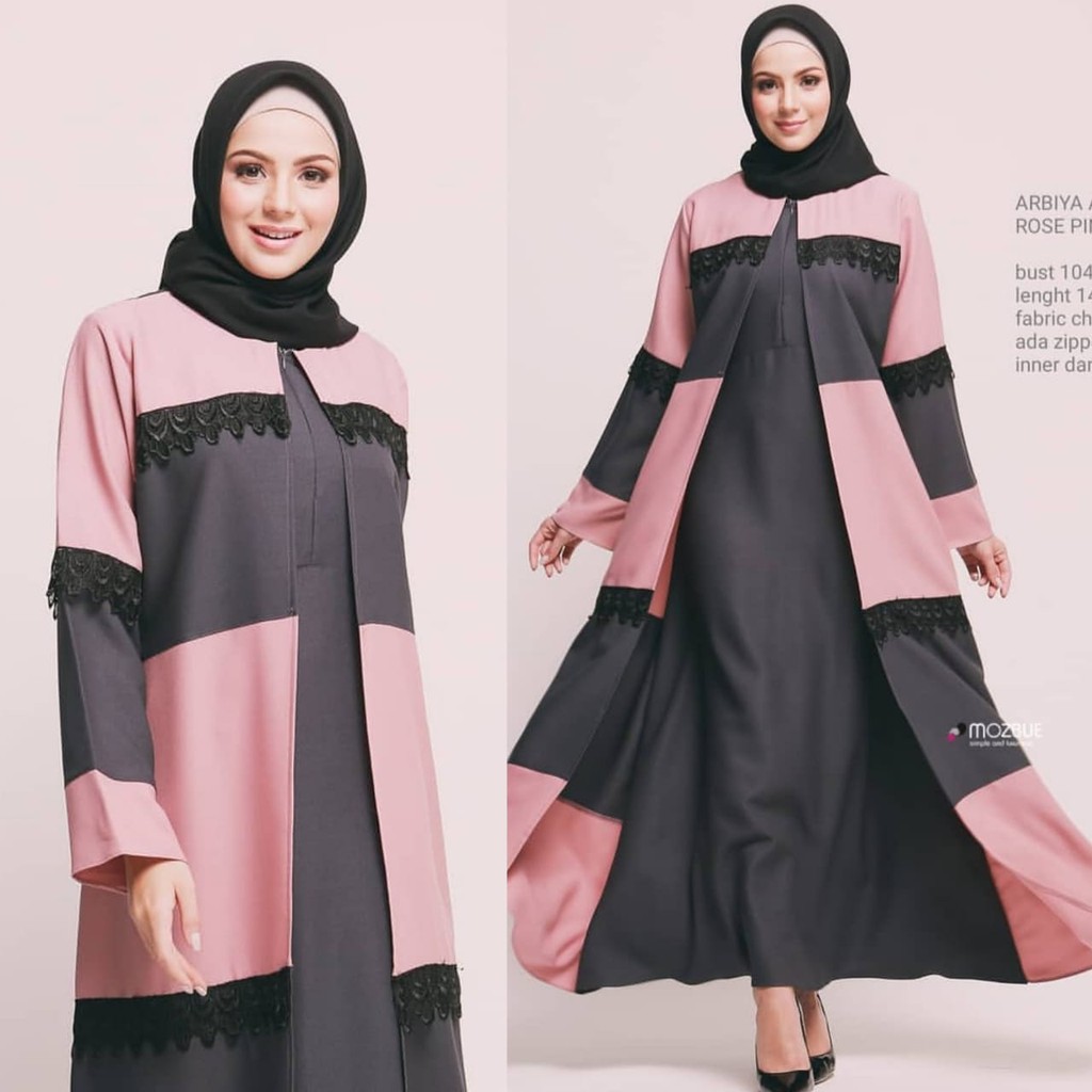 Jual ARBIYA ABAYA by Mozbue Gamis Abaya Khas Timur Tengah Paduan Warna ...