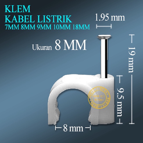 Jual 50PCS & 35PCS Clamp Kabel /KLEM KABEL LISTRIK PLASTIK WARNA PUTIH ...