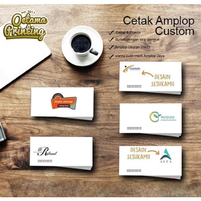 Jual Cetak amplop polos custom uk 23 x 11 cm | Shopee Indonesia