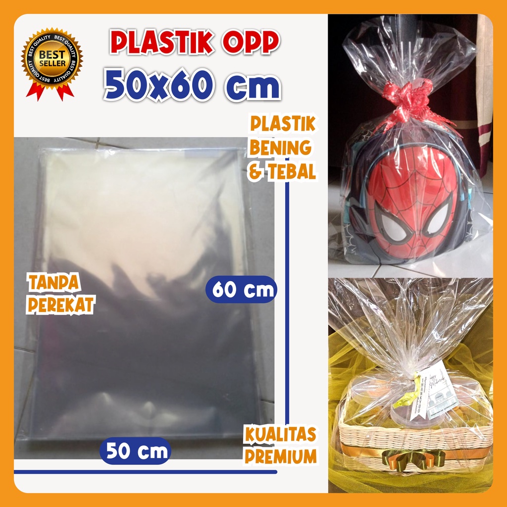 Jual 50x60 cm PLASTIK OPP Tebal Bening / Plastik Buket Transparan Jumbo ...