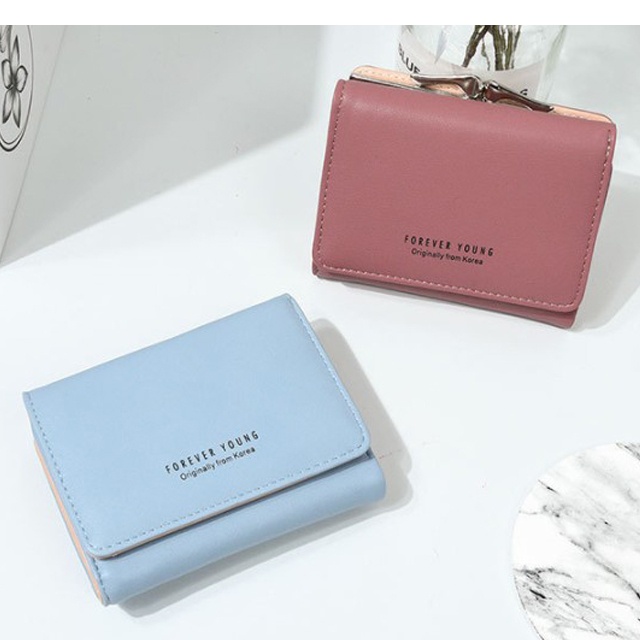 Jual Dompet Cewek Kulit Sintetis Forever young Model Lipat Behel Mini ...