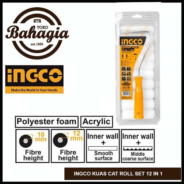 Jual KUAS CAT TEMBOK MINYAK PAINT BRUSH ROL ROLL SILINDER 12 IN 1 SET ...