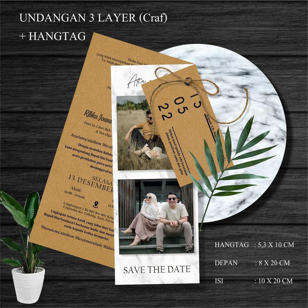 Jual UNDANGAN PERNIKAHAN MURAH!! 3 LAYER + HANGTAG (Kertas Craf ...