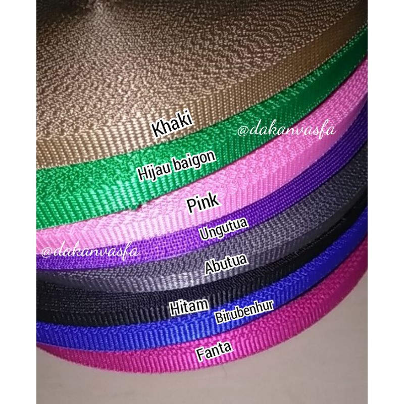 Jual Bisban Webbing webing Tali kucing tali pouch 1cm 30yard (-/+27m ...