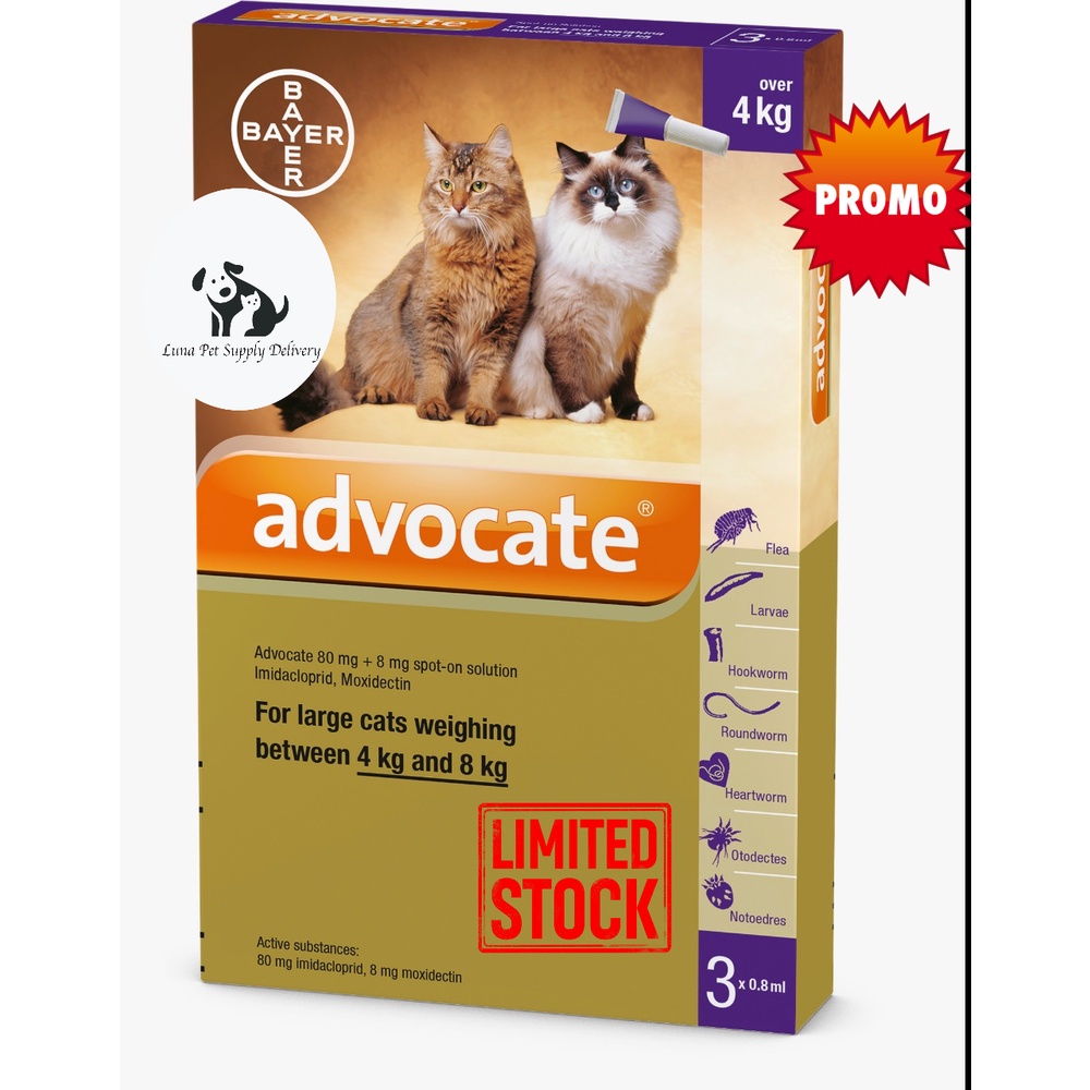 Jual Advocate Large Cat Obat Kutu Kucing Berat Badan 4-8 kg Per Tube ...