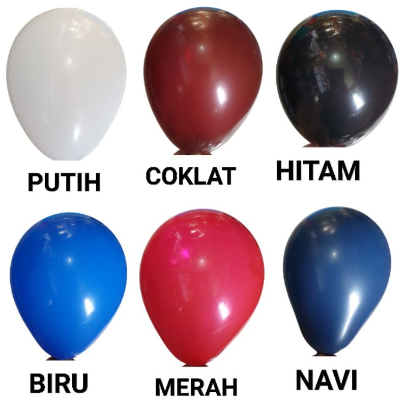 Jual Balon Latex 5 Inch 10cm Doff Decotex Merah Biru Putih Hitam Navi ...