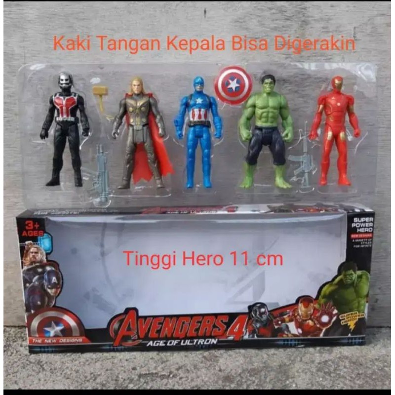 Jual Action Figure Super Hero Pahlawan isi 5pcs Robot Superhero Figur ...