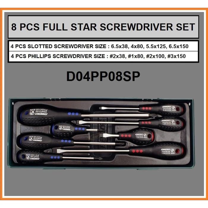Jual JONNESWAY 8 PCS SCREWDRIVER SET OBENG SET MEKANIK JONESWAY ...