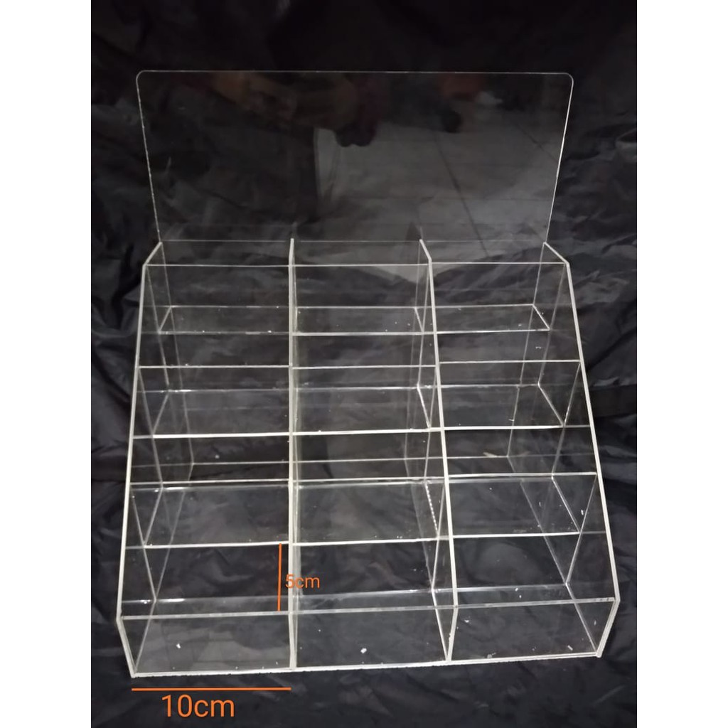 Jual Akrilik tempat kosmetik / Acrylic tempat make up (12 space ...