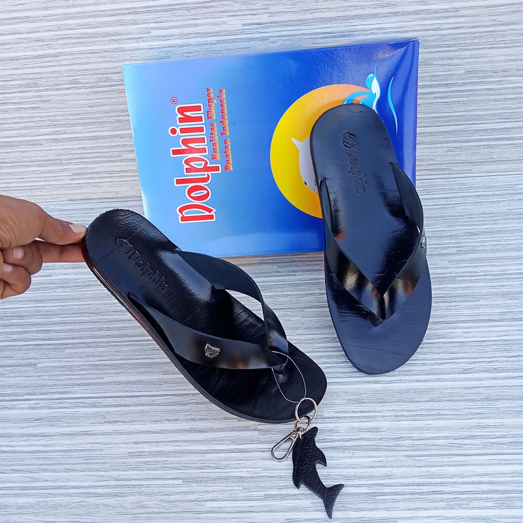 Jual Dolphin sandal pria jepit Lyndon kulit asli original sandal pria ...