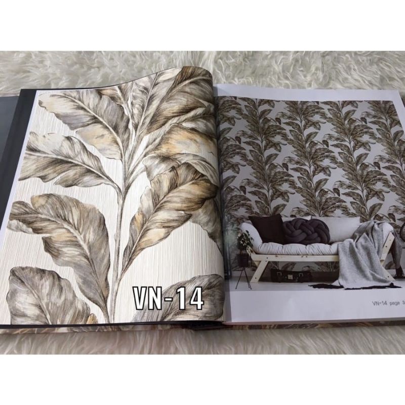 Jual WALLPAPER VINYL DAUN RAMBAT EMBOSSED | Shopee Indonesia
