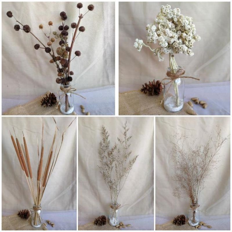 Jual paket hiasan bunga rustik premium + botol kaca | Shopee Indonesia