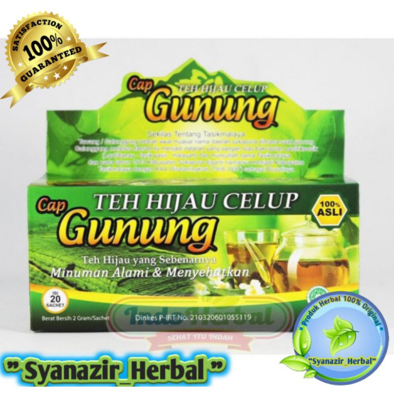Jual Teh Hijau Celup Cap Gunung (20 sachet) | Shopee Indonesia