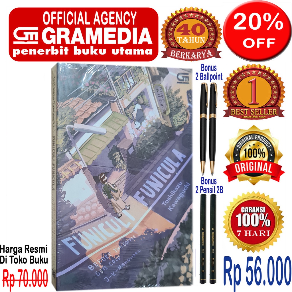 Jual Buku Novel Funiculi Funicula - Toshikazu Kawaghuchi - Original ...
