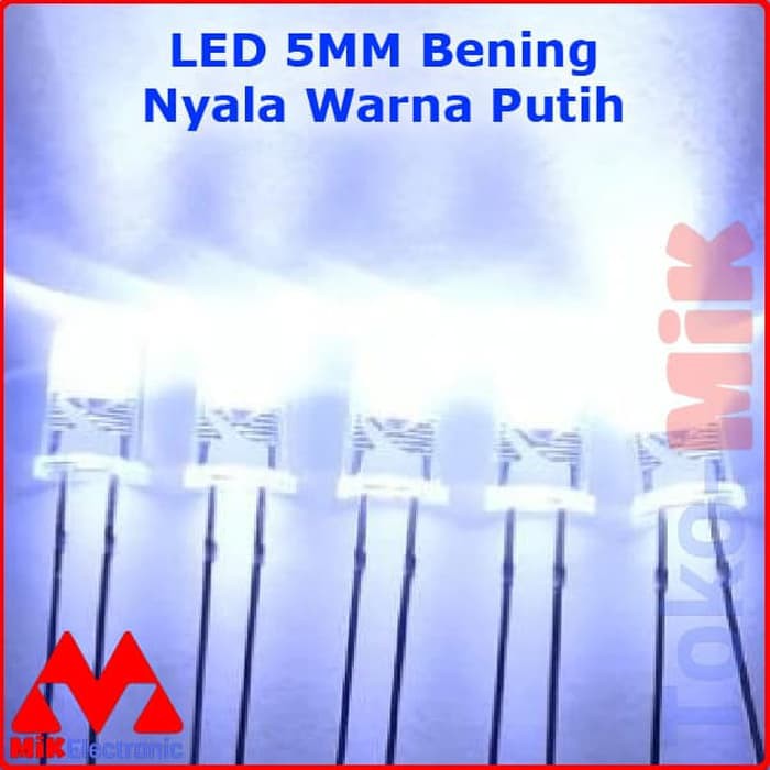 Jual LED 5MM 5 MM BENING NYALA WARNA PUTIH WHITE | Shopee Indonesia
