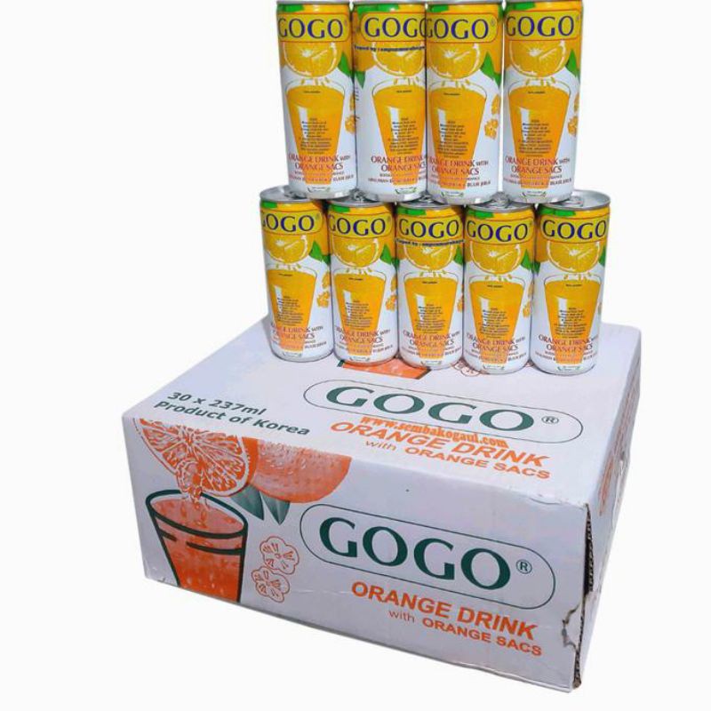 Jual 30 Pcs - GOGO Orange Drinks With Orange Sacs 237ml - Minuman Bulir ...