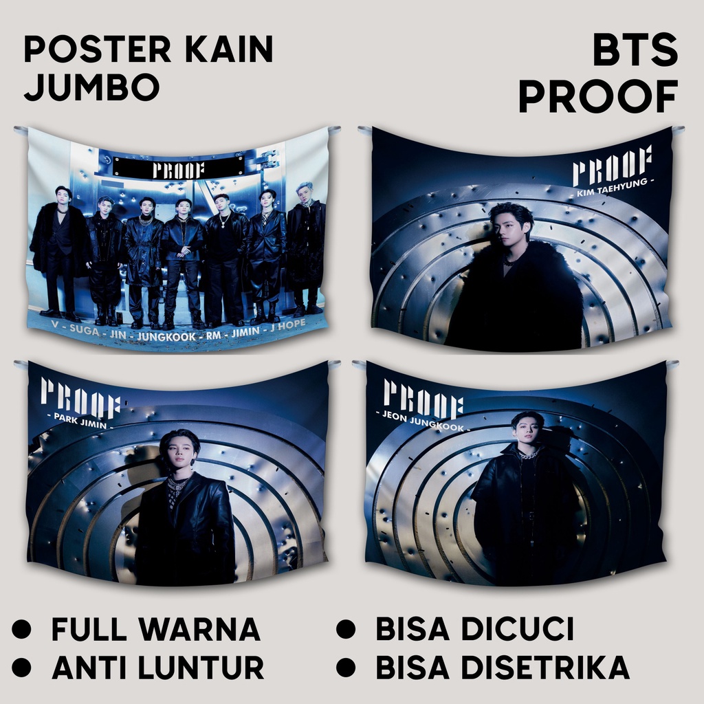 Jual POSTER KAIN BENDERA JUMBO AESTETIK DEKORASI KAMAR KPOP BTS PROOF | Shopee Indonesia