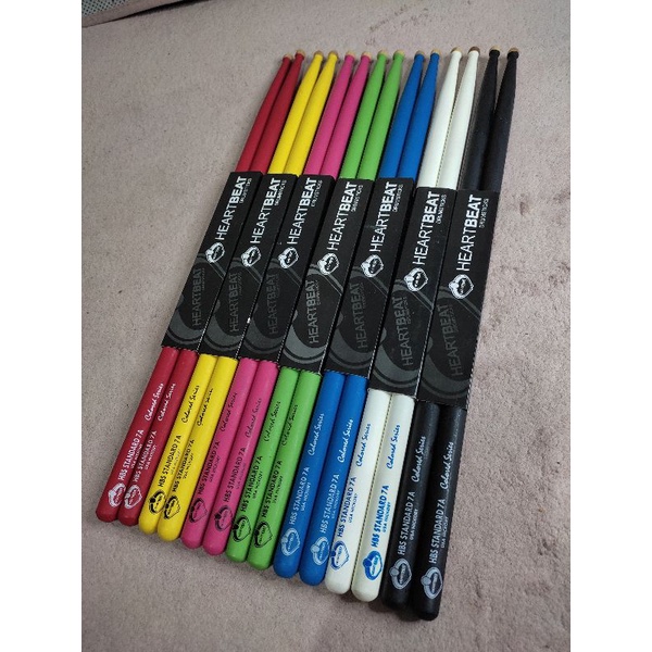 Jual Drum Stick Heartbeat Color Series 7A Round Tip Stik Drum | Shopee ...