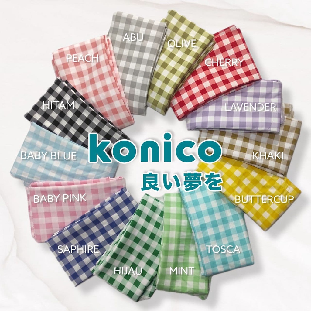 Jual konico Sprei Kain Katun Meteran Motif Minimalis kotak 1 cm - 2 cm EMILY KHAKI star esra ...