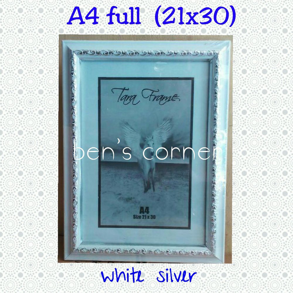 Jual Jual frame foto exclusive A4 full 21x30 white silver Murah ...