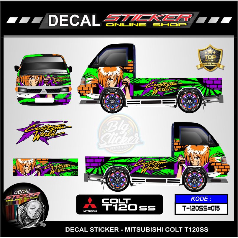 Jual Stiker Decal Mobil Fullbody Pick Up Mitsubishi T120SS Motif ...